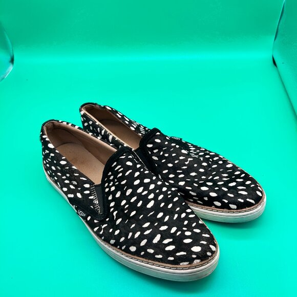Shoes | Ugg Womens 11 Soleda Exotic Slipon Sneakers Black Cow Hair ...